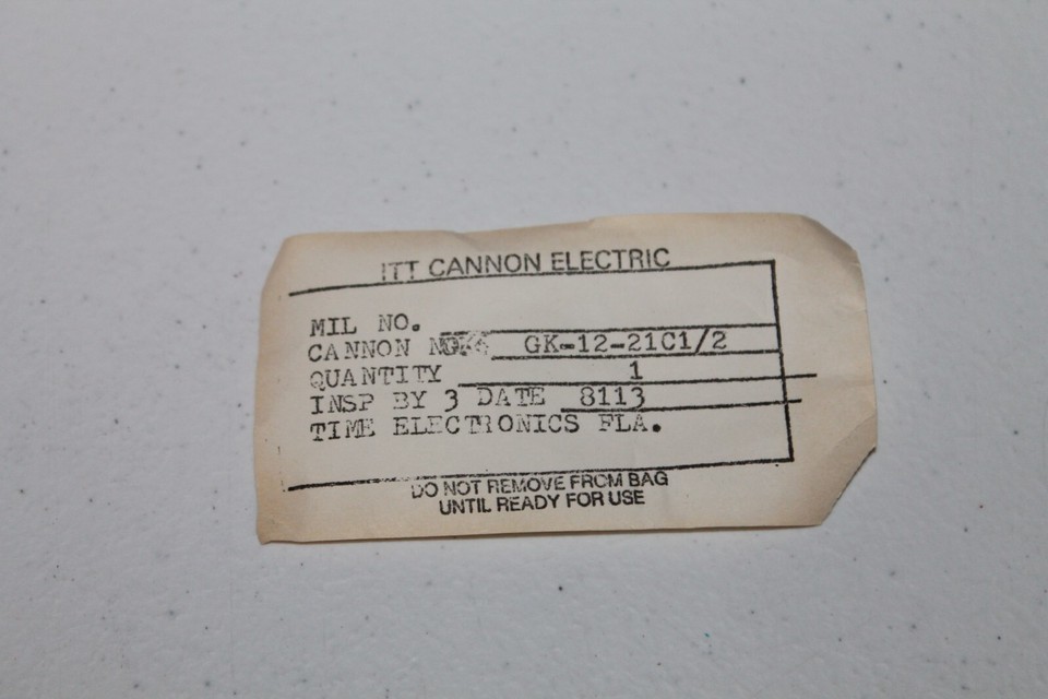 ITT Cannon Backshell GK-12-21C1/2 | eBay