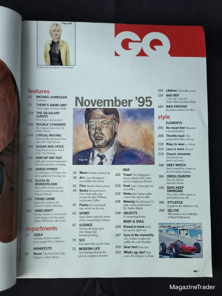 GQ Magazine November 1995 (1170) Meg Ryan Cover James Lavelle Alicia ...