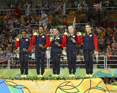 2016 FINAL FIVE USA RIO OLYMPIC GYMNASTICS TEAM GOLD MEDAL 8X10 PHOTO ...