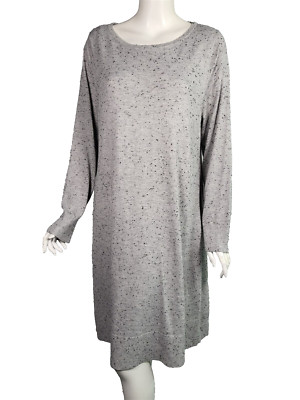 LOFT Ann Taylor Gray Black Fleck Cut-Out Back Sweater Dress sz XXL 2XL ...