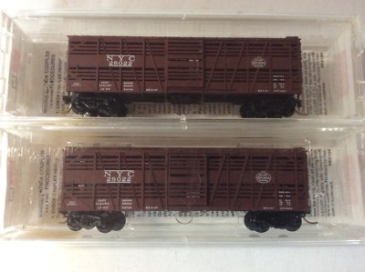Set of 2 Micro Train #35040 N scale "NYC" 50' stock cars Rd. #28022 | eBay