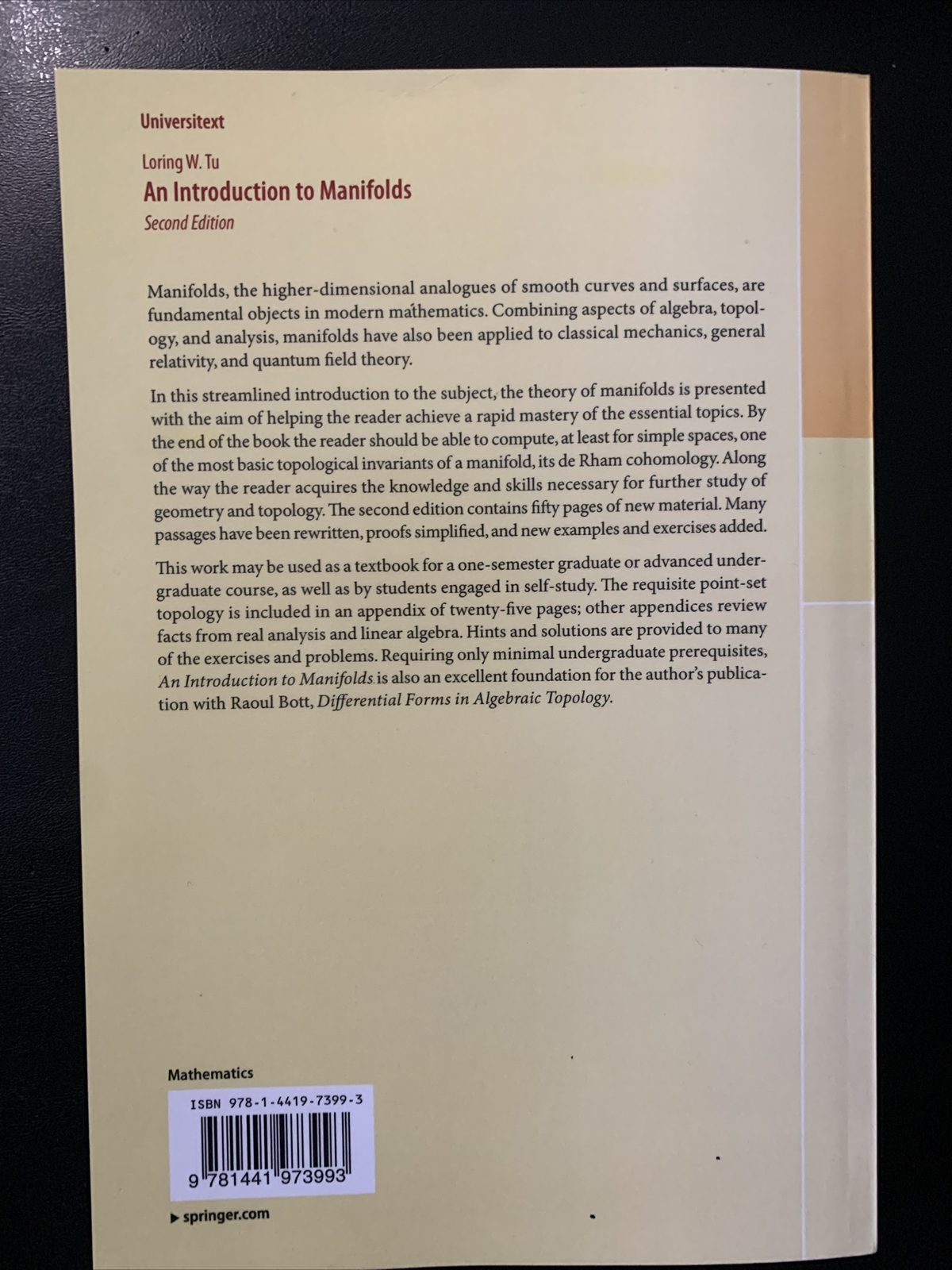 Universitext Ser.: Introduction to Manifolds by Loring W. Tu (2010 ...