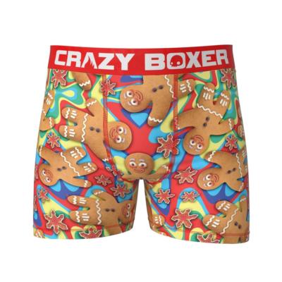 Crazy Boxer GET BAKED Gingerbread Men Snowflakes Christmas Briefs MEN'S ...