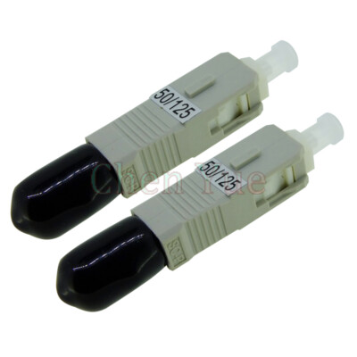 2pcs MM 50/125 ST Female to SC Male Fiber Optic Adapter SM ST-SC Hybrid ...