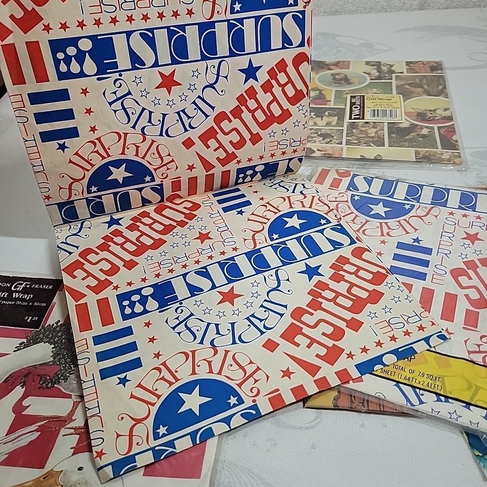 VTG Wrapping Paper Mixed Lot Gift Wrap Gordon Fraser American Greetings ...