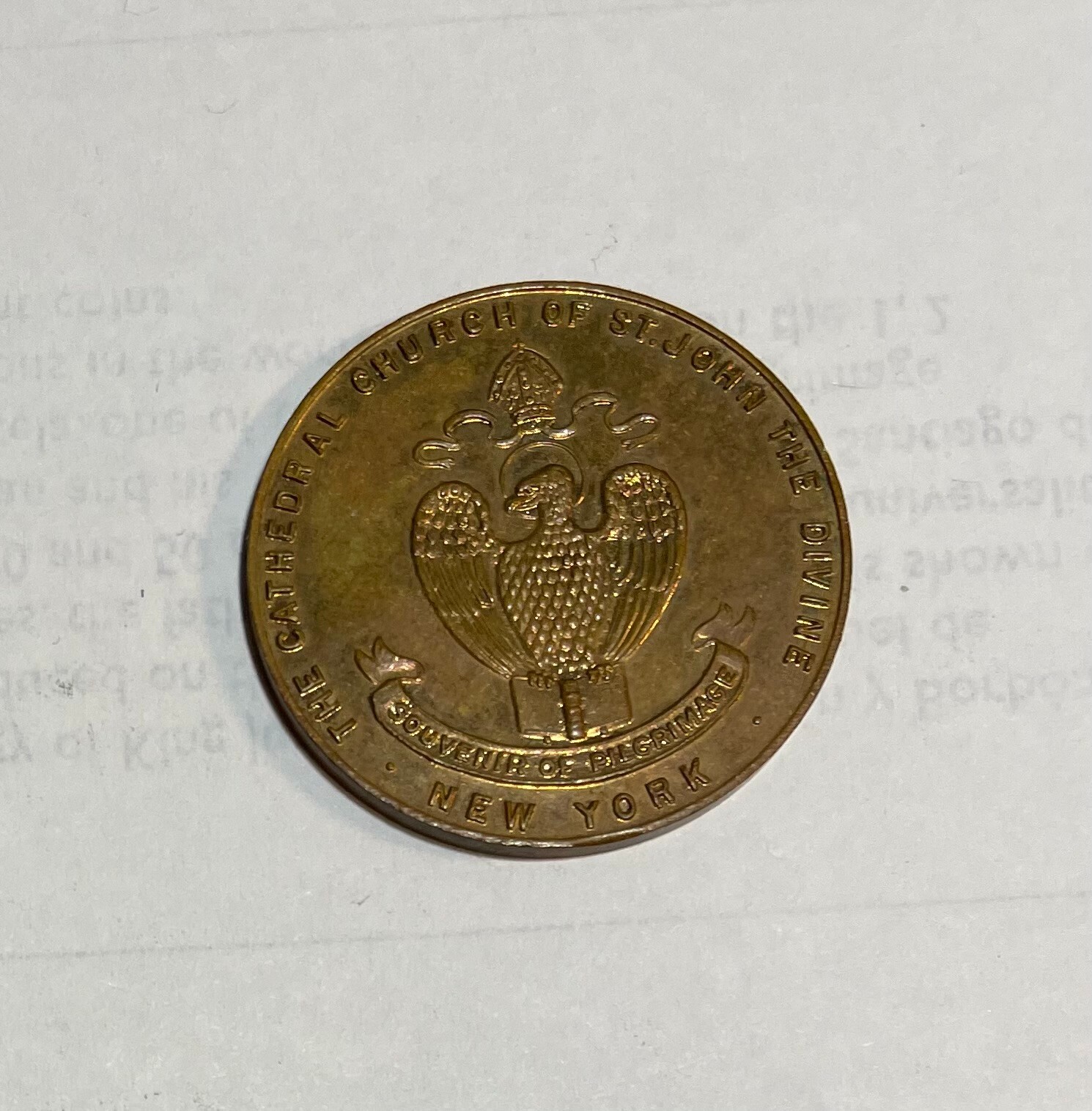 Cathedral Church of St. John The Divine New York Souvenir Token / Coin ...