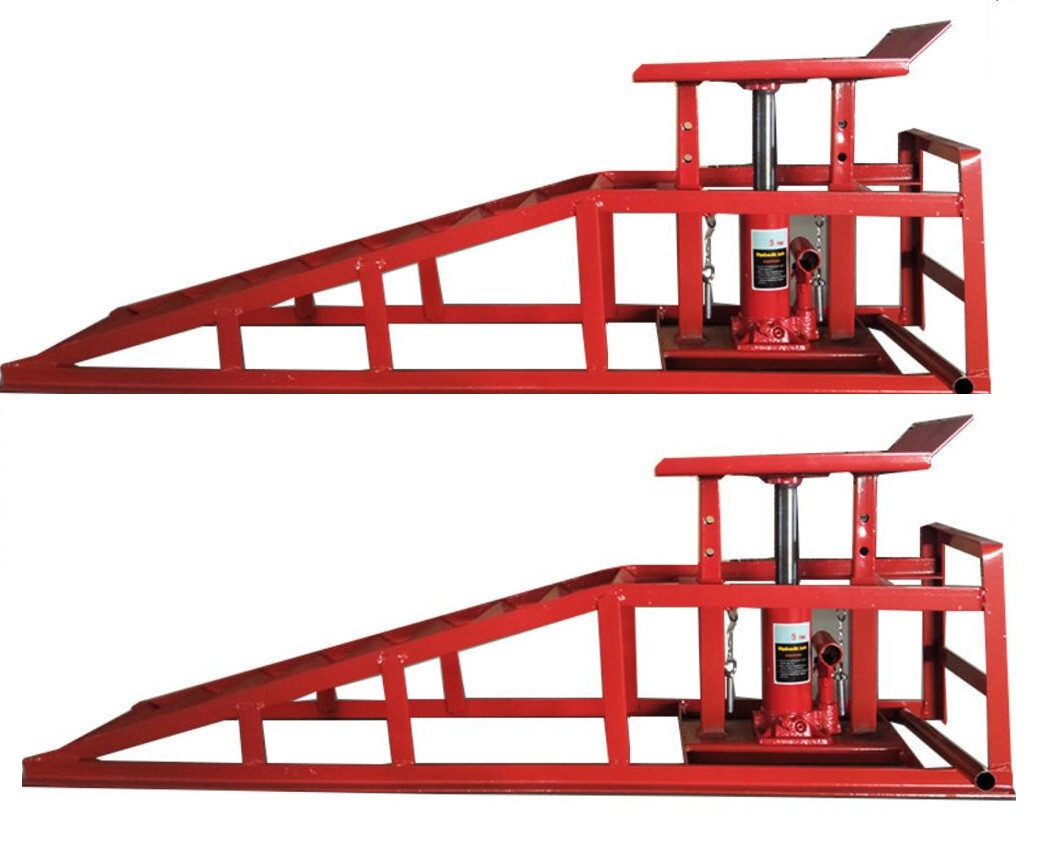 Hydraulic Car Ramps 2x Heavy Duty 3000lbs Garage Van Bottle Lift Jack ...