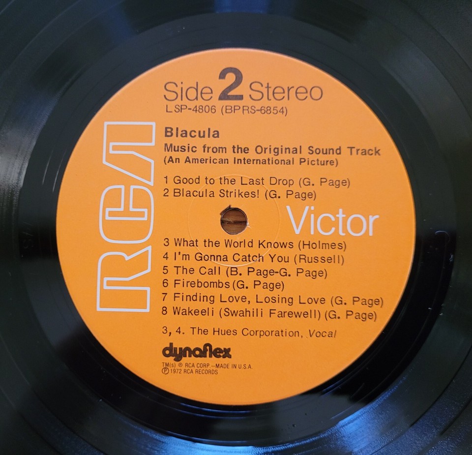 BLACULA RARE HORROR PROMO 1972 LP Soundtrack VG/VG+ DRACULA VERY HTF ...