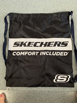 SKECHERS Navy Blue Comfort Included Cinch Drawstring Backpack Gym Tote ...
