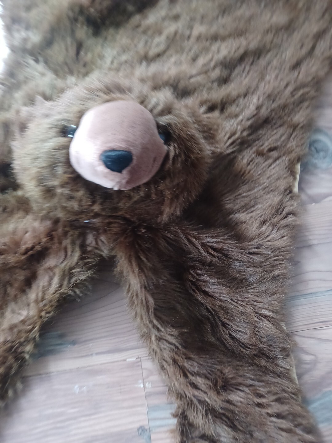 Vintage Teddy bear Rug Faux Fur Brown Bear Child Plush Bedroom 1998 L.t ...