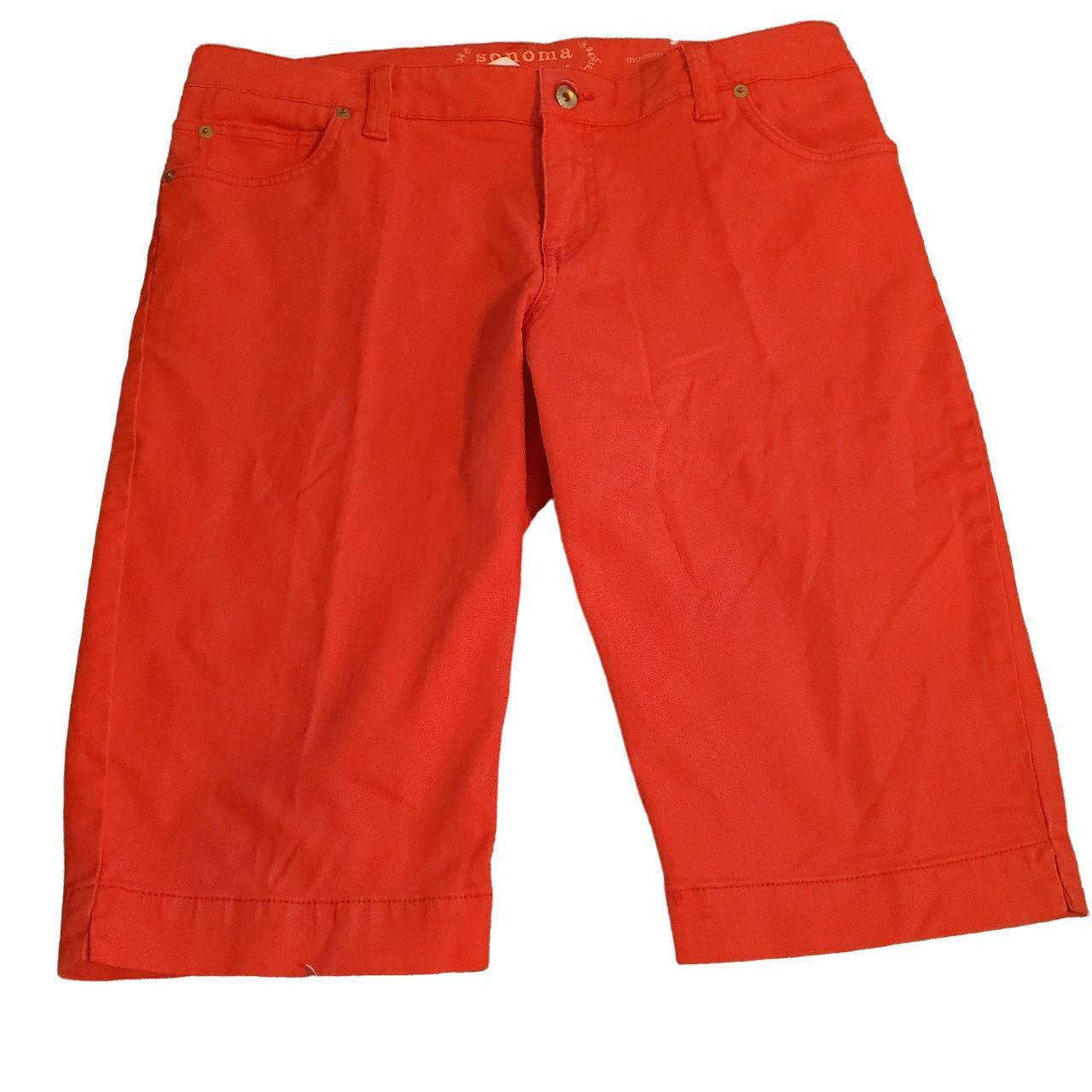 Sonoma Life Style Red Rose Capris Shorts Scene Boho Twee | eBay