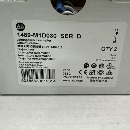 Allen Bradley 1489-M1D030 SER D 1 Pole Circuit Breaker (2pc) | eBay