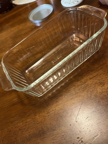 Pyrex Clear Glass Ribbed Loaf Pan 213S 1.5 Qt Baking Kitchen | eBay