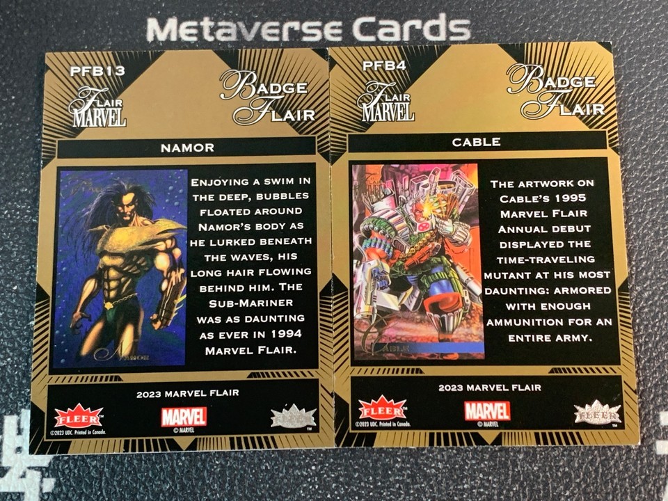 Lot 2 2023 Upper Deck Marvel Flair Badge Flair Namor Cable | eBay