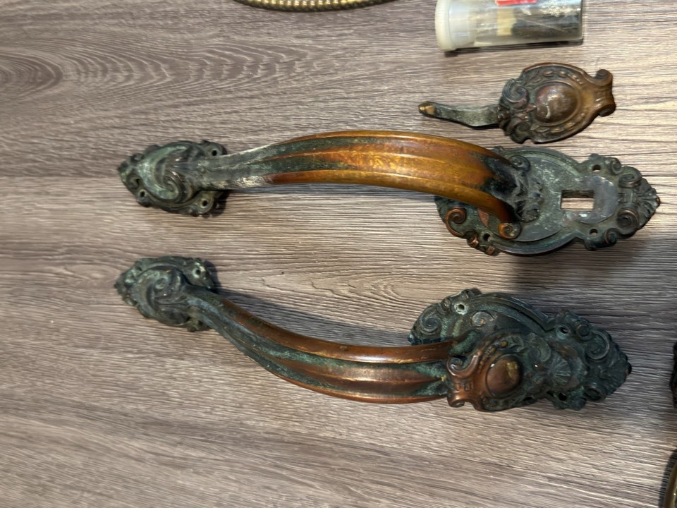 Antique Vtg. Victorian Brass Door Knobs and Backplates Sets Lot | eBay