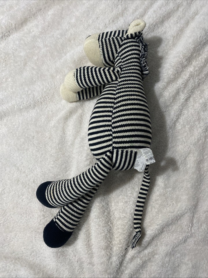 Pier 1 Plush Stuffed Zebra 23" Knit Sweater Sock Style Animal Floppy Long Legs | eBay