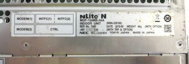 NEC NWA-036100 NLITE N INDOOR UNIT, IPASOLINK IDU P2P MICROWAVE COMM ...