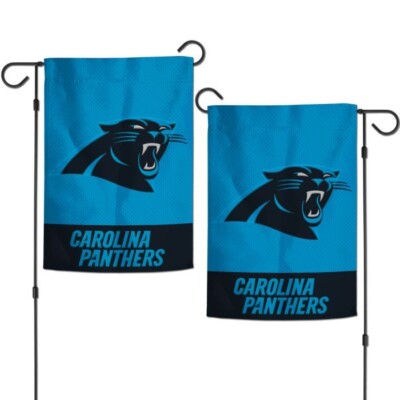 CAROLINA PANTHERS 2 SIDED EMBROIDERED APPLIQUE GARDEN FLAG 12.5"X18 ...