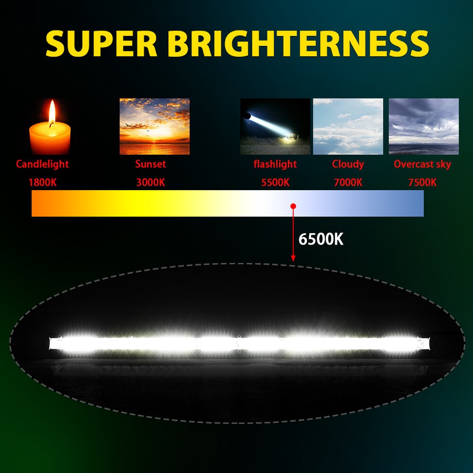 52" Inch LED work Light Bar Single Row Spot Flood Combo LED Work Light ...