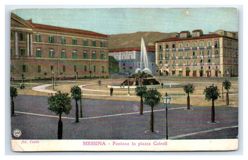 Messina, Italy Postcard- FOUTNAIN IN CAIROLI PLAZA | eBay