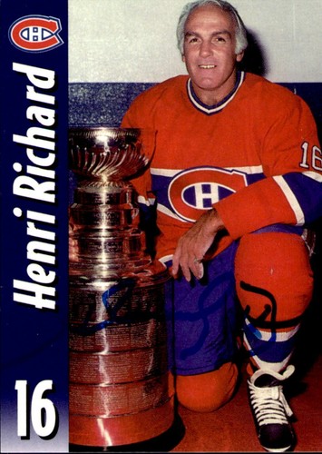 Henri Richard Signed Molson Hockey Card #16 Autographed Canadiens 59397 ...