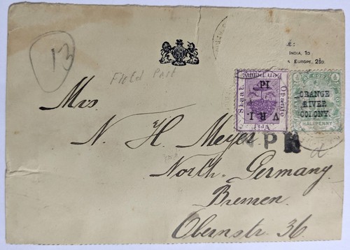 2nd Boer War/Brit. Army SA FPO 28--Bremen, DE/Purple, 1p ORC+Grn., 1/2 ...
