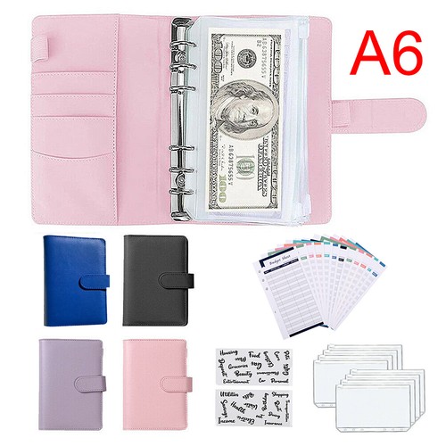 A6 Notebook Binder Money Saving Wallet Notebook Organiser Transparent ...
