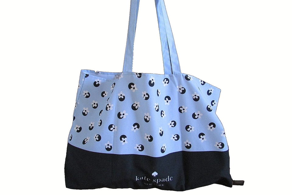 Kate Spade Tote Weekender Travel Shoulder Shopper Bag Floral Blue XL ...