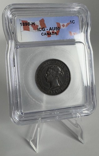 1898-H Canada Queen Victoria 1 Cent Coin PENNY ICG GRADED AU50 Profile ...
