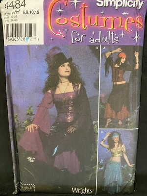 Simplicity Costumes For Adults 4484 Size 6,8,10,12 | eBay