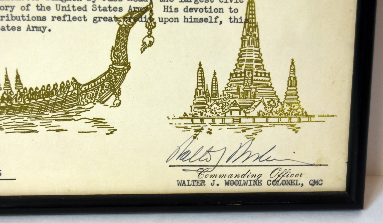 1965 Certificate of Achievement 9th Logistical Command Thailand US Army ...