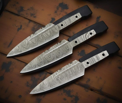 Handmade Sgian Dubh Blank Blade | Heat treated Damascus Steel | File ...