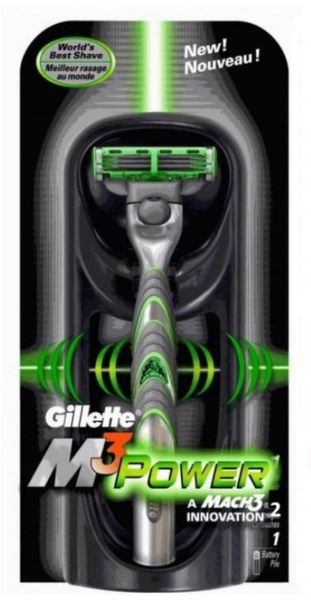 Gillette M3 Power Razor Handle Blade Cartridge With Mach 3 AAA Battery ...