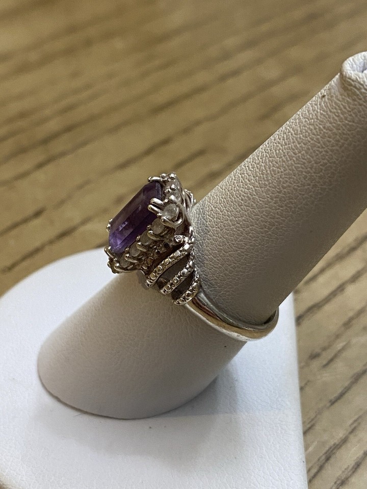 Designer KYJ Sterling 925 Silver Signed Amethyst Ring by King Yu Size 8 ...