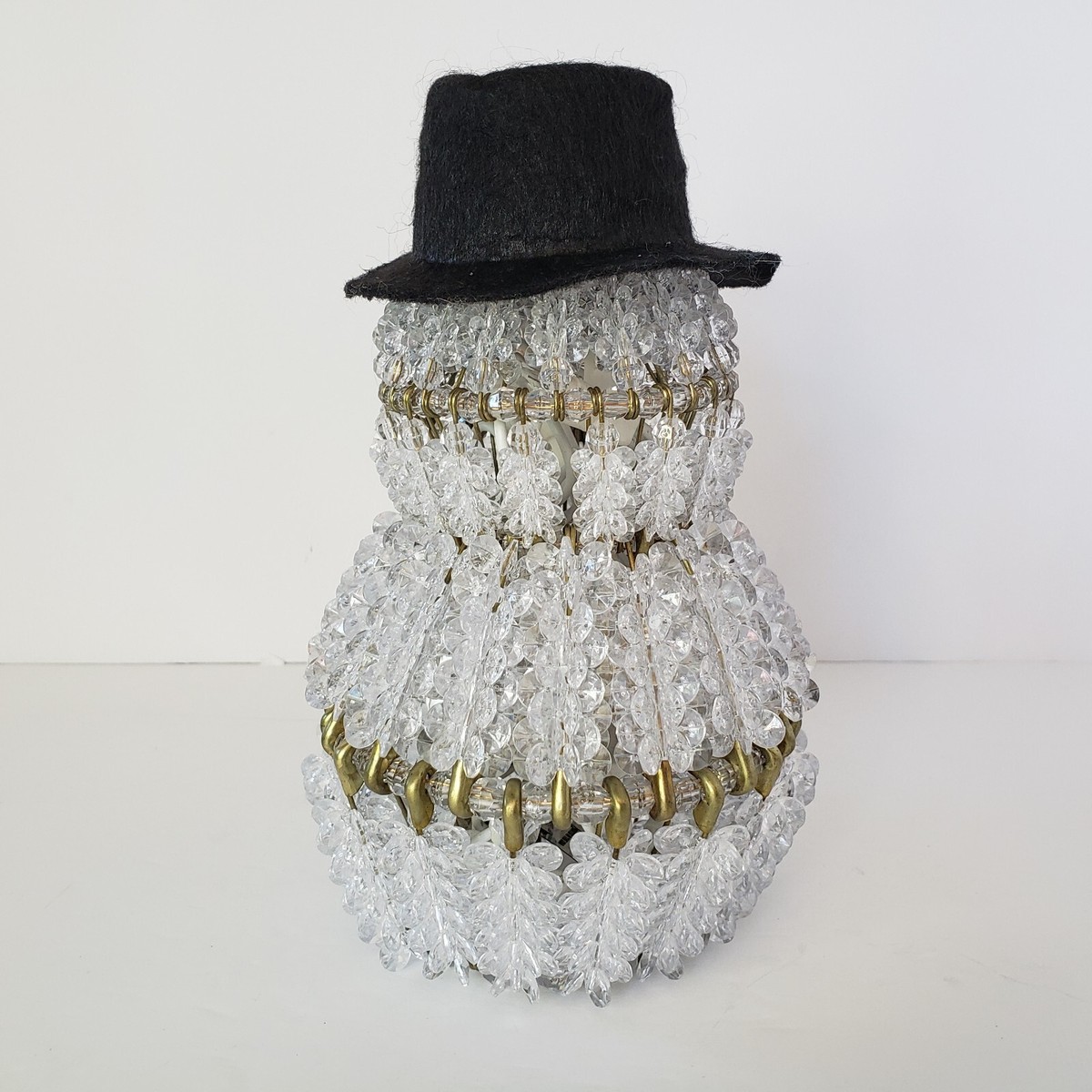 Snowman Beaded Safety Pin