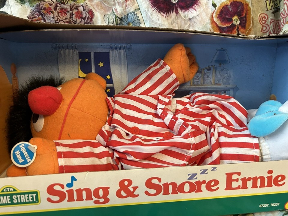 Sing and Snore Ernie Doll NEW VTG Sesame Street 1996 TYCO Talking Kid’s ...