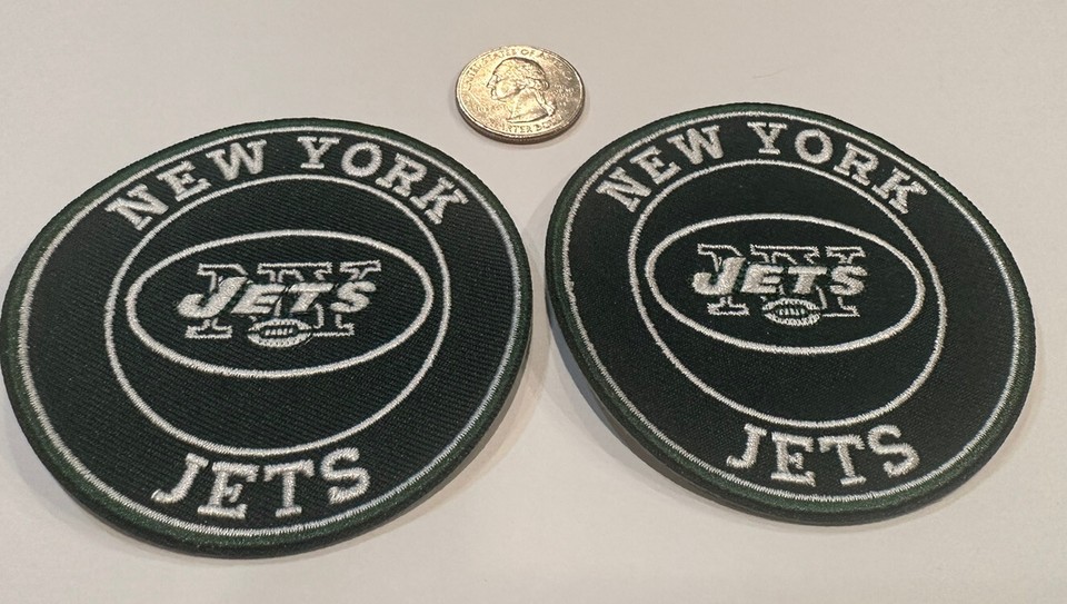(2)-NY Jets vintage Style embroidered iron on patches. 3”x 3” Beautiful ...