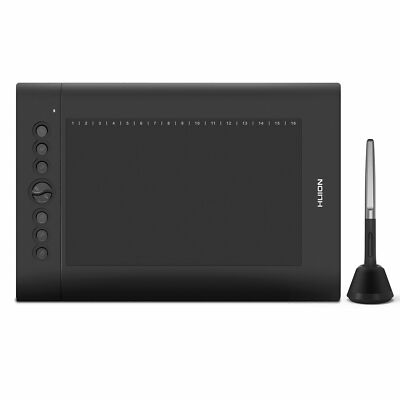 HUION H610 PRO V2 Graphics Tablet Board 10x6.25 Painting Drawing Pen ...