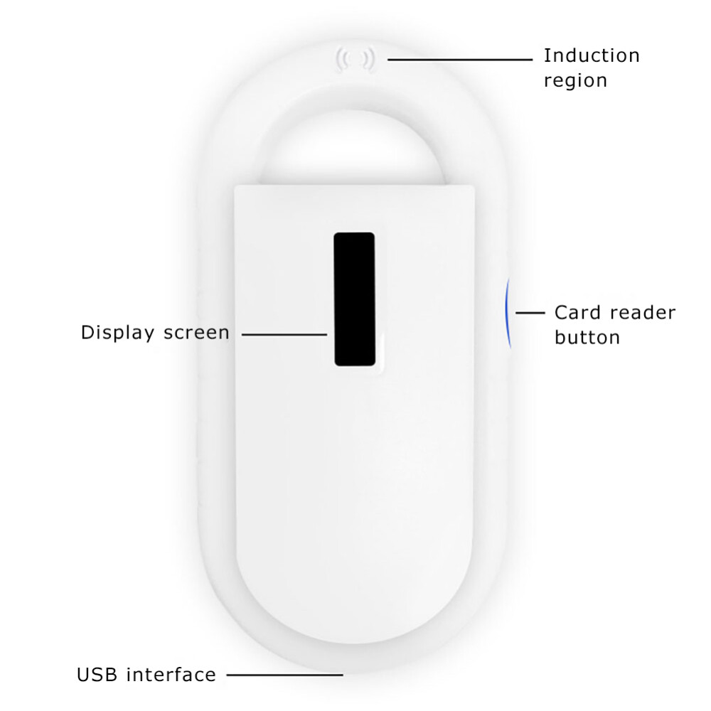 134.2kHz RFID Reader Portable Animal Chip Reader Pet Dog Cat Microchip ...