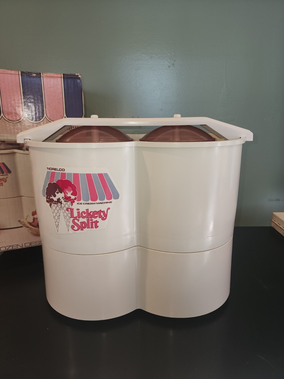 Vintage 1978 Lickety Split Double Can Ice Cream Maker Norelco Electric ...