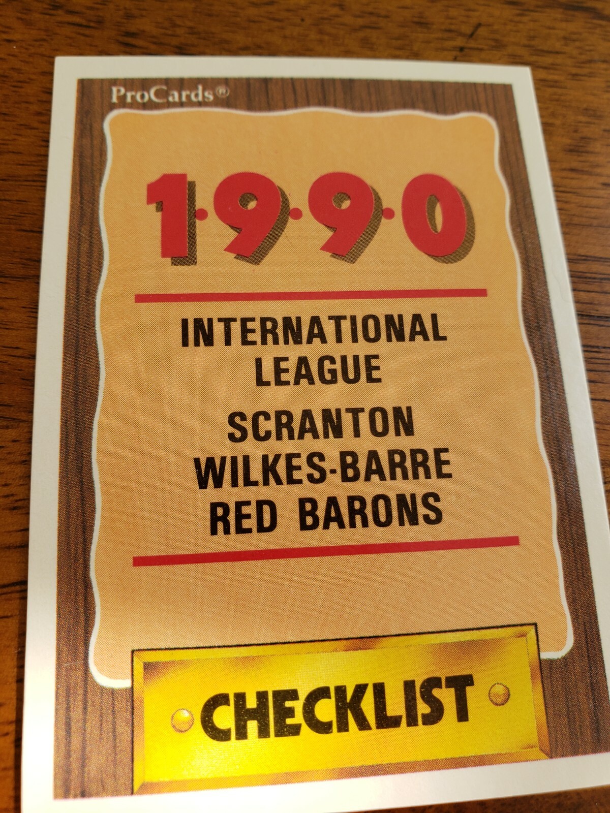 1990 SCRANTON WILKES-BARRE RED BARONS TEAM CARD SET - PARTIALLY ...