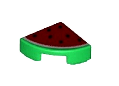 LEGO WATERMELON SLICE TILE ~ Minifigure Minifig Fruit Food 1/4 of 2x2 ...