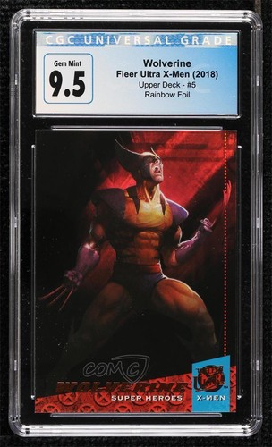 2018 Fleer Ultra Marvel X-Men Heroes Rainbow Foil Wolverine CGC 9.5 Gem ...