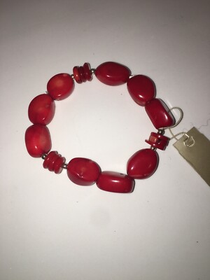 Barse Sterling Silver and RED Gemstone Bracelet NEW | eBay