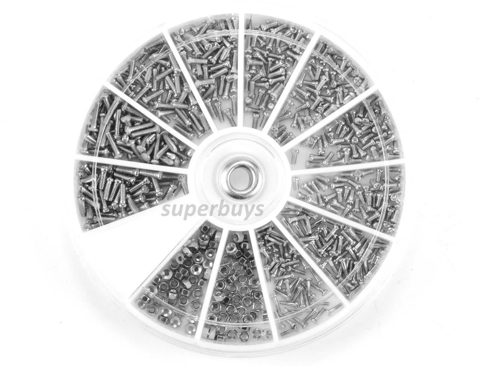 600pcs Assorted Small Micro Tiny Screw Nut Stainless Steel M1 M1.2 M1.4 ...