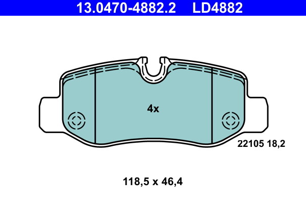 Disc Ceramic Brake Pad Set Rear Axle ATE Fits MERCEDES VITO MIXTO ...