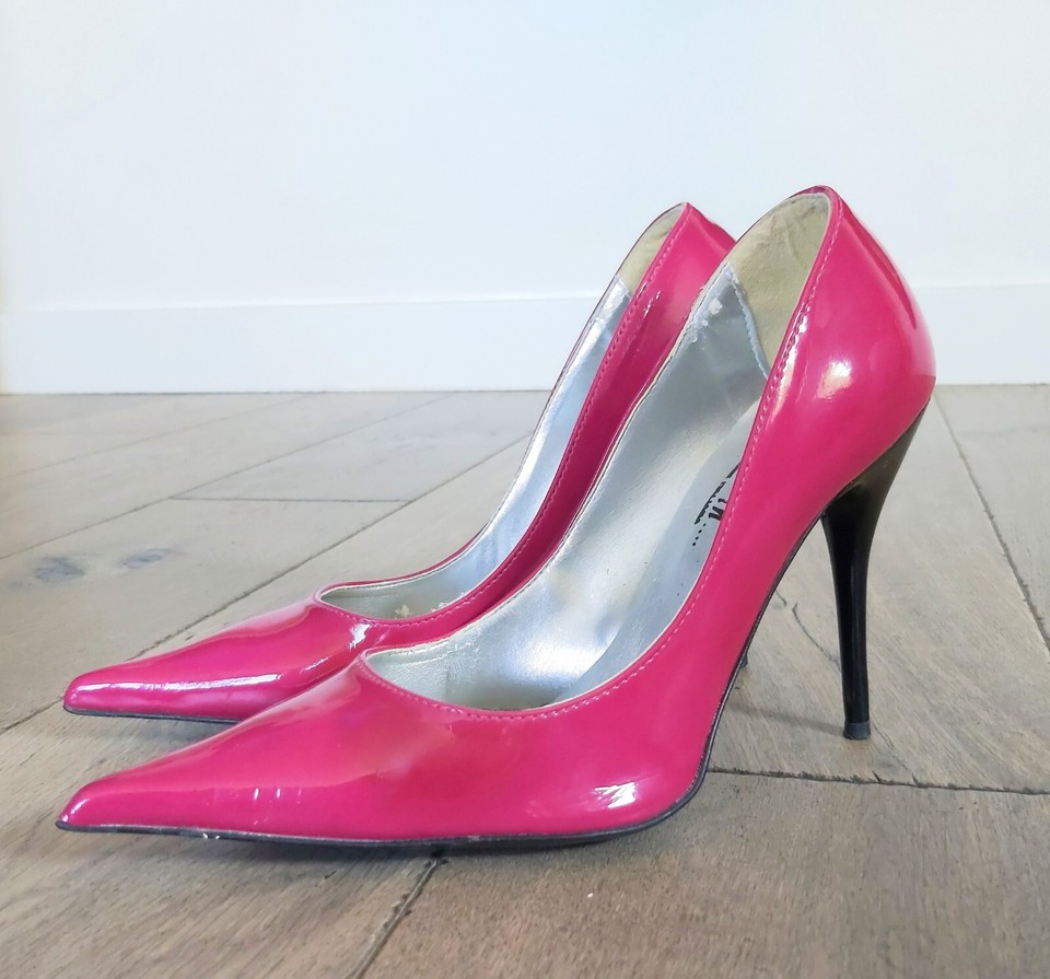 Moda In Italienische High Heel Stiletto Leder Vintage Pumps Mega Spitz ...