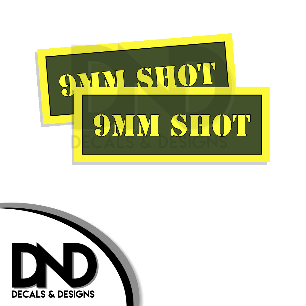 9MM SHOT Ammo Can Decal Gun Ammunition Box Firearm Gloss Sticker AG - 2 ...
