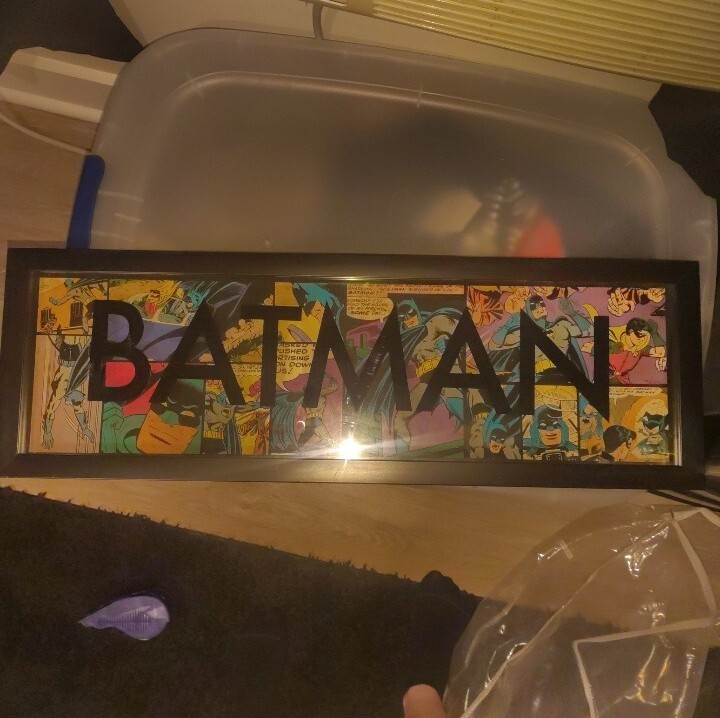 Batman Picture Frame With Comic Book Background | eBay