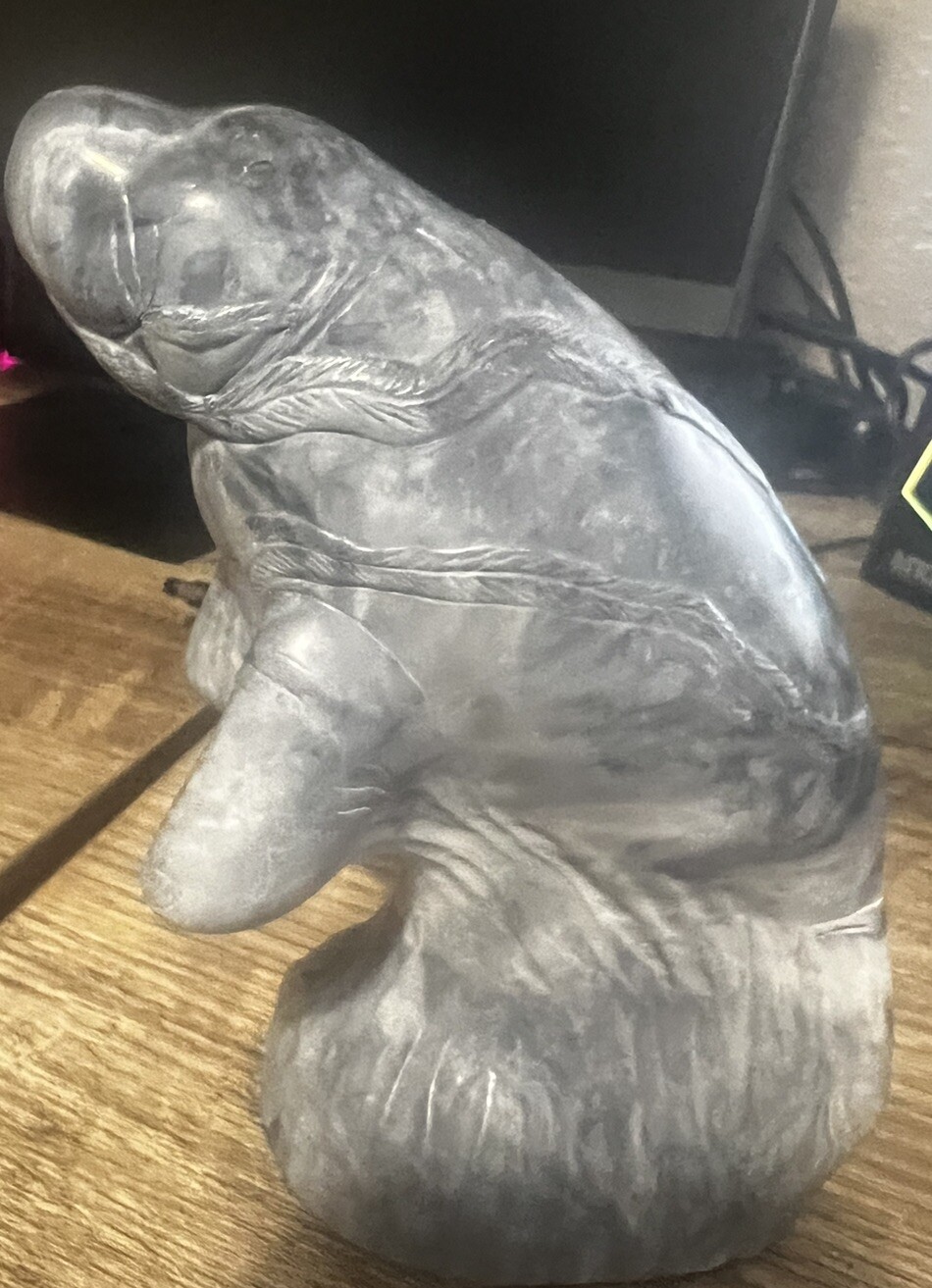 Manatee Cultured Grey Onyx Sculpture By Cook Company 6.5" | eBay